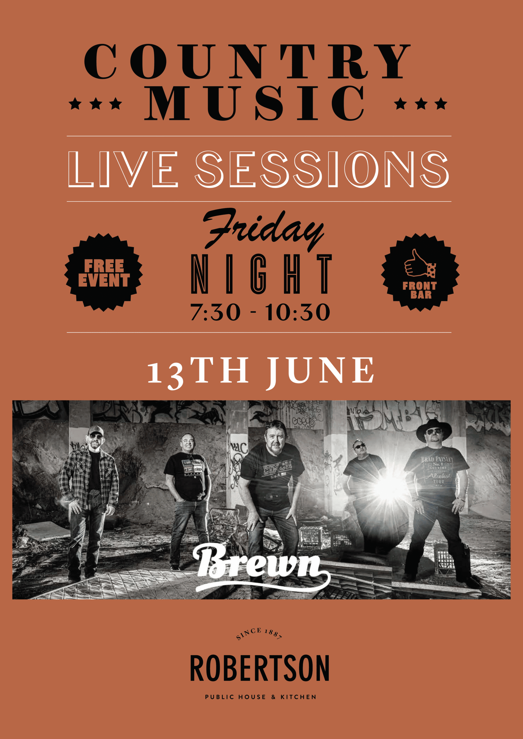 COUNTRY MUSIC NIGHT / BREWN - Robertson Public House & Kitchen ...